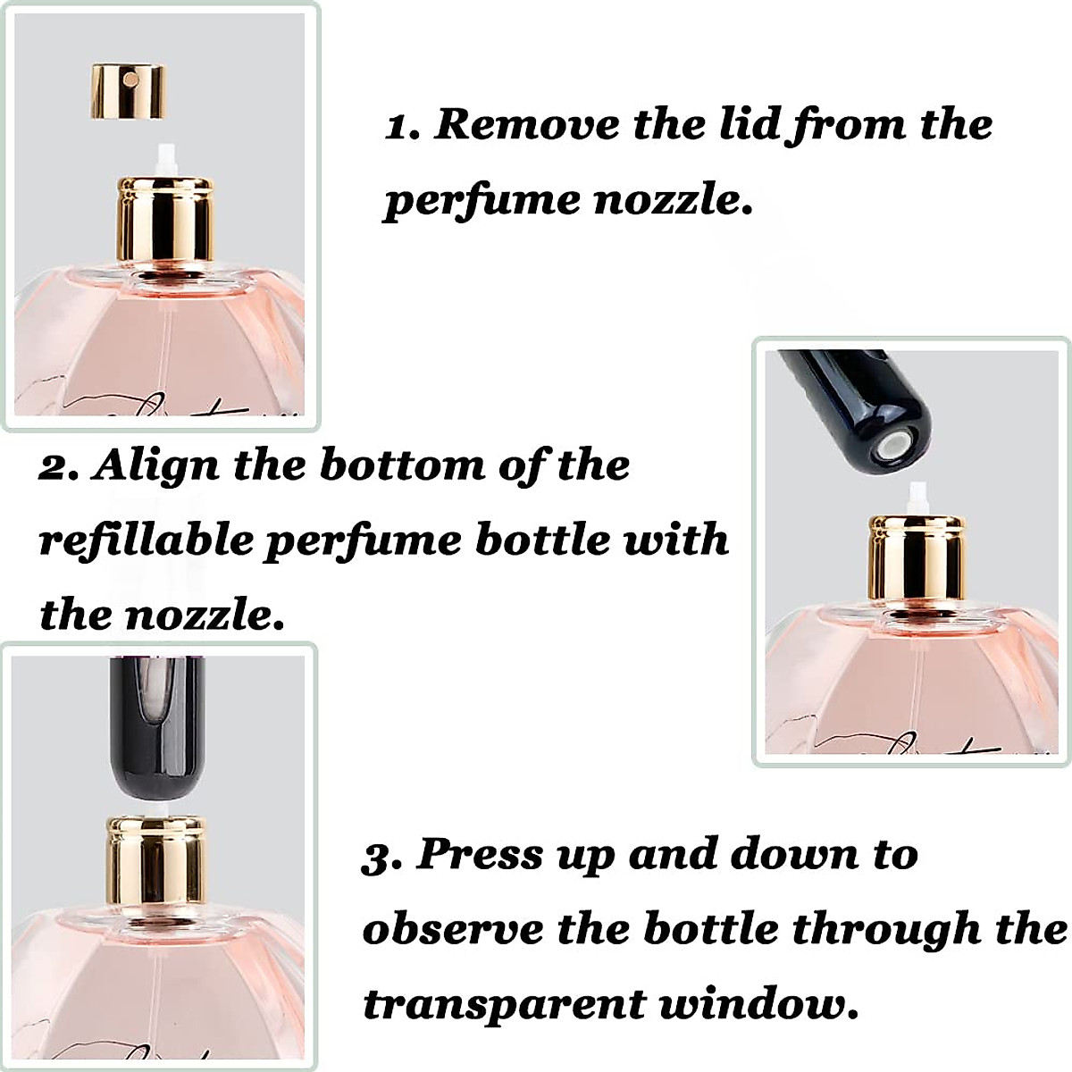 Ryanste 4 Pcs Refillable Travel Perfume Bottle, 5 ml Mini Perfume Refillable Bottle Portable Travel Fragrance Atomizer for Outdoor Travel (Black + Silver)