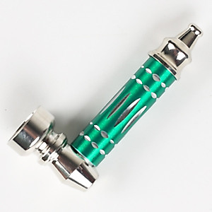 Janfu Random Color Alloy Fashion Carved Pipe Portable Removable Cleaning Pot Pipe Crafts (A - 1PC)