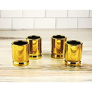 The Wine Savant 50 Caliber Bullet Shot Glasses Set - Set of 4 - Each holds 2 Ounces - Tactical Bullet Casings Shot Glasses