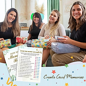 OLOUTAB Baby Shower Games Set-8 Games,Fun and Easy to Play,Includes Baby Shower Bingo,Price is Right,Guess Who Mommy or Daddy,Word Scramble,Prediction and Advice,How Big is Mommys Belly,Pacifier Hunt