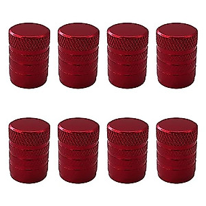 8pcs Aluminum Car Tire Valve Caps Hex Alloy Tyre Valve Stem Cover Air Dust Cap Tire Valve Truck Bike Wheel Rim Valve Stem Cap(Red)