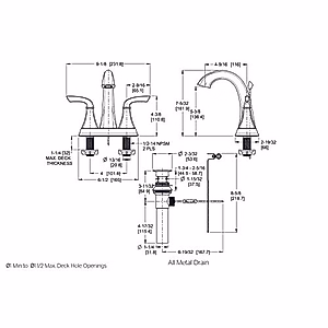 Pfister LG48-BS0Y Bronson 2-Handle Centerset Bathroom Faucet, 4", Tuscan Bronze