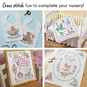 Bucilla Beginner Mini My First Cross Stitch Kit, 3", Flowers, 3"