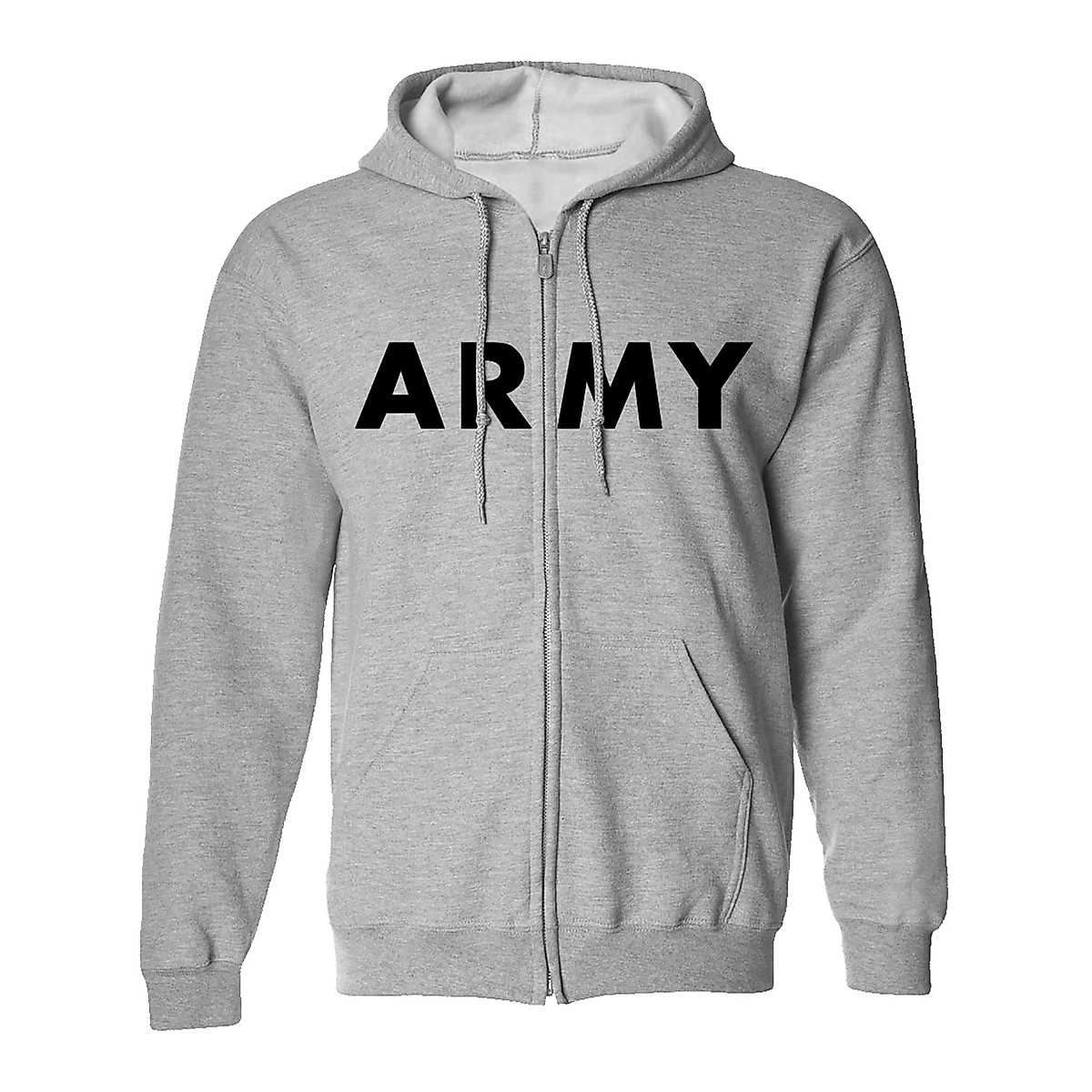 zerogravitee ARMY Full-Zip Hooded Sweatshirt in Sport Grey - Large