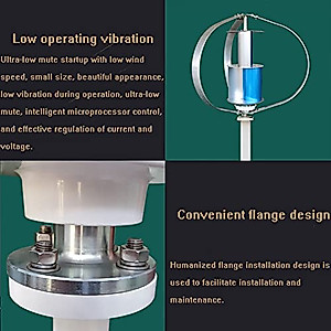 WANGYONGQI 500W Wind Turbine, Vertical Axis Magnetic Levitation Wind-Solar Complementarity Wind Turbine Generator for Street Light,12v,500W