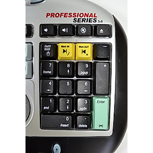 Bella Professional Series Keyboard for Apple Final Cut Pro, Black and Silver Color, with Jog, for Mac