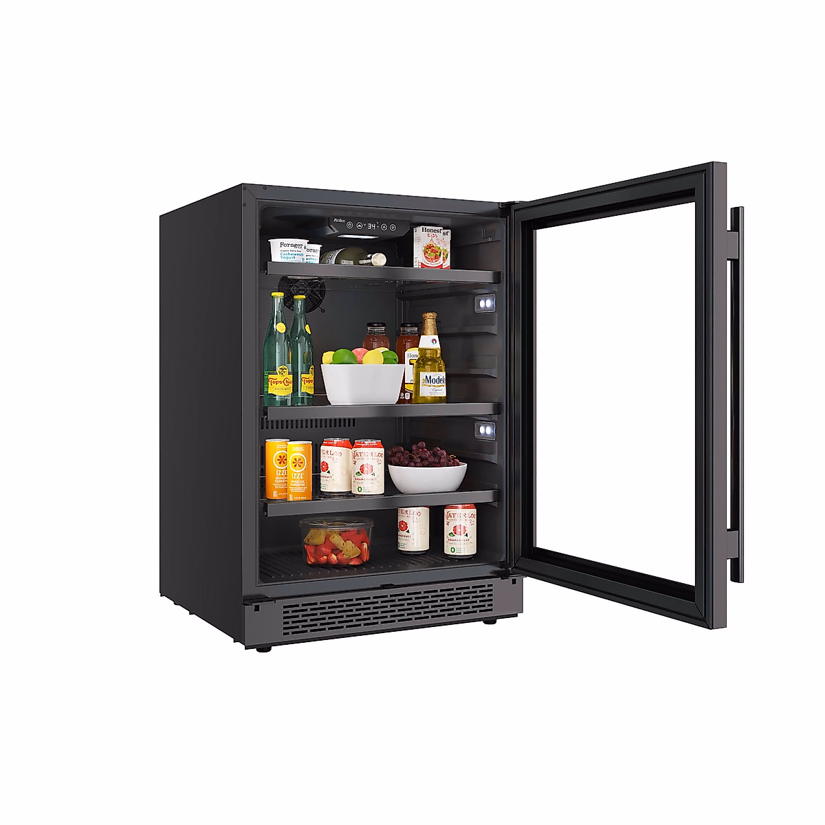 Avallon ABR242SGLH 24 Inch Wide 140 Can Energy Efficient Beverage Center with LED Lighting, Double Pane Glass, Touch Control Panel and Left Swing Door