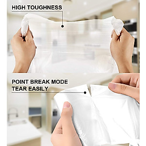 Clear Medium Garbage Bags – FORID 8 Gallon Trash Bags 30 Liter Wastebasket Bin Liners 220 Count Plastic Trash Bags for Bathroom Bedroom Office Trash Can