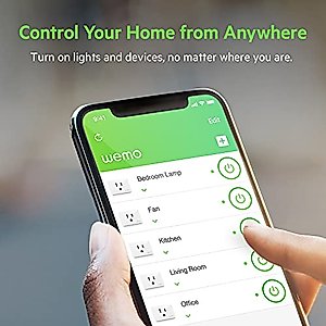 Wemo Smart Plug (Simple Setup Smart Outlet for Smart Home, Control Lights and Devices Remotely Works w/Alexa, Google Assistant, Apple HomeKit)(Pack of 1)
