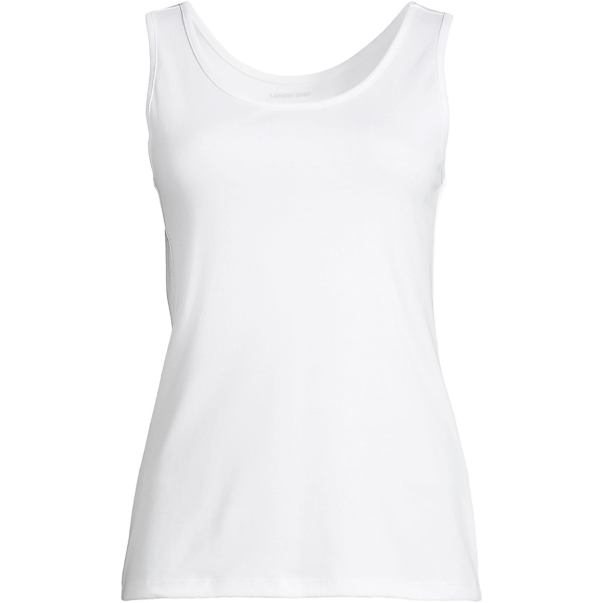 Lands' End Womens Cotton Tank Top White Plus 2X