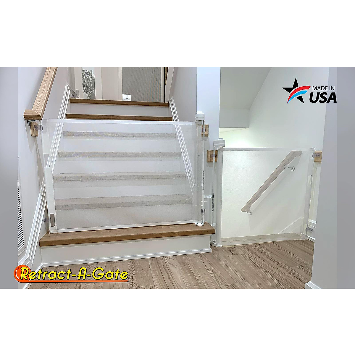 Retract-A-Gate 72" White: The Original and only Made in USA Retractable Baby, Dog, & Cat Gate