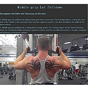 Home Gym Fitness Rowing T-bar V-bar Pulley Cable Machine Attachments, Bicep Curl Tricep LAT Pulldown Bar Back Strength Training Handle Grips LAT Pull Down Bar Press Down Exercises