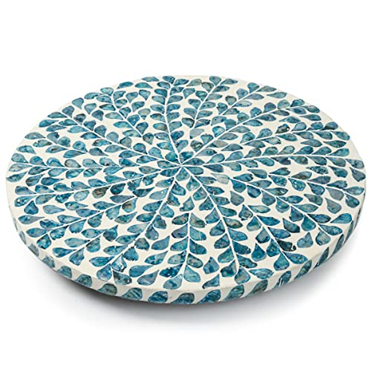 CLAYNIX Lazy Susan for Countertop - Lazy Susan for Table, Mother of Pearl Turntable Organizer, Wood Round Spinning Tray Rotating for Kitchen, Cabinet, Counter Spice Pantry.12.5 Inch