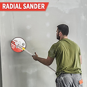 𝙐𝙥𝙜𝙧𝙖𝙙𝙚 Wall Sander for Painting Prep,9 inch Drywall Sander with Extension Pole for Wall Cleaning and Polishing,360 Circular Radial Sander + 25pcs Wall Sanding Discs