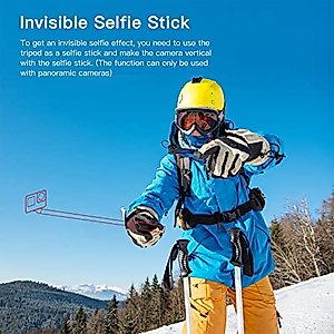 UURig Extendable Selfie Stick Tripod for GoPro Max Hero 10 9 8 7 6 5 4, DJI Osmo Action, Insta 360 One R and More Action Camera（50.7''）