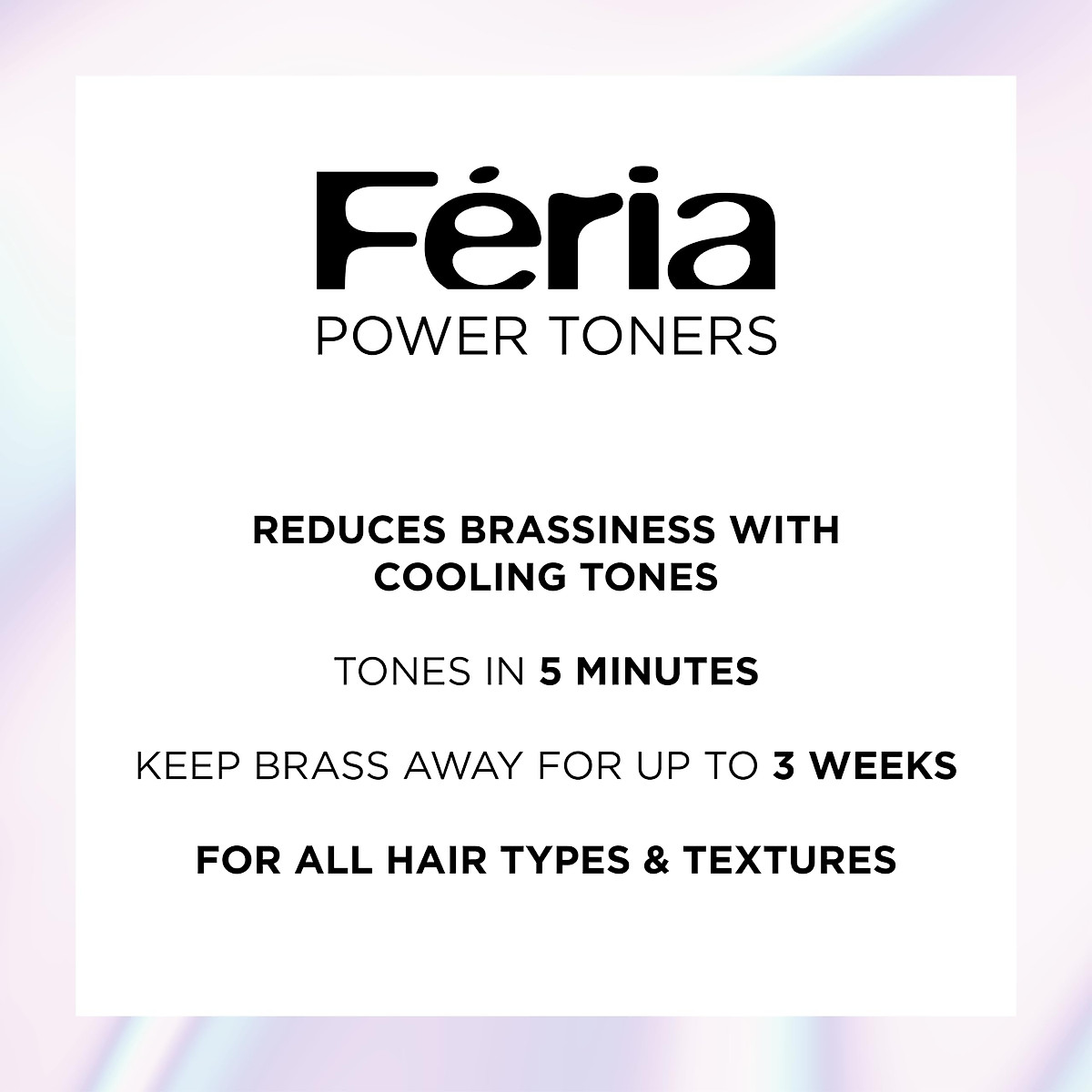 L’Oréal Paris Feria Long-Lasting Anti Brass Power Hair Toner, Ammonia Free Demi Permanent Hair Color, Pearl Blonde Hair Toner, 1 Application