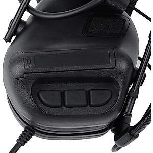 ATAIRSOFT Tactical Headset Wargame Hunting Headphone Without Noise Cancellation Function (Black)