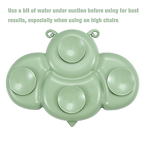 PandaEar 2 Pack Silicone Suction Plates for Baby, Divided Unbreakable Toddler Plate with 2 Pack Spoons for Self Feeding, Babies Utensils Feeding Set Baby Eating Supplies, Crab & Bee Shape -Blue&Green