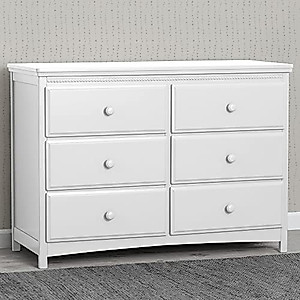 Delta Children Emerson 6 Drawer Dresser, Greenguard Gold Certified, Bianca White