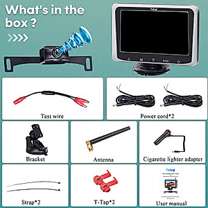 Wireless Backup Camera Easy Install: Touch Button 5 Inch HD 1080P Monitor - No Delay Digital Signal Reverse Cam with Color Night Vision for Car Truck Trailer Hitch - Yakry Y25