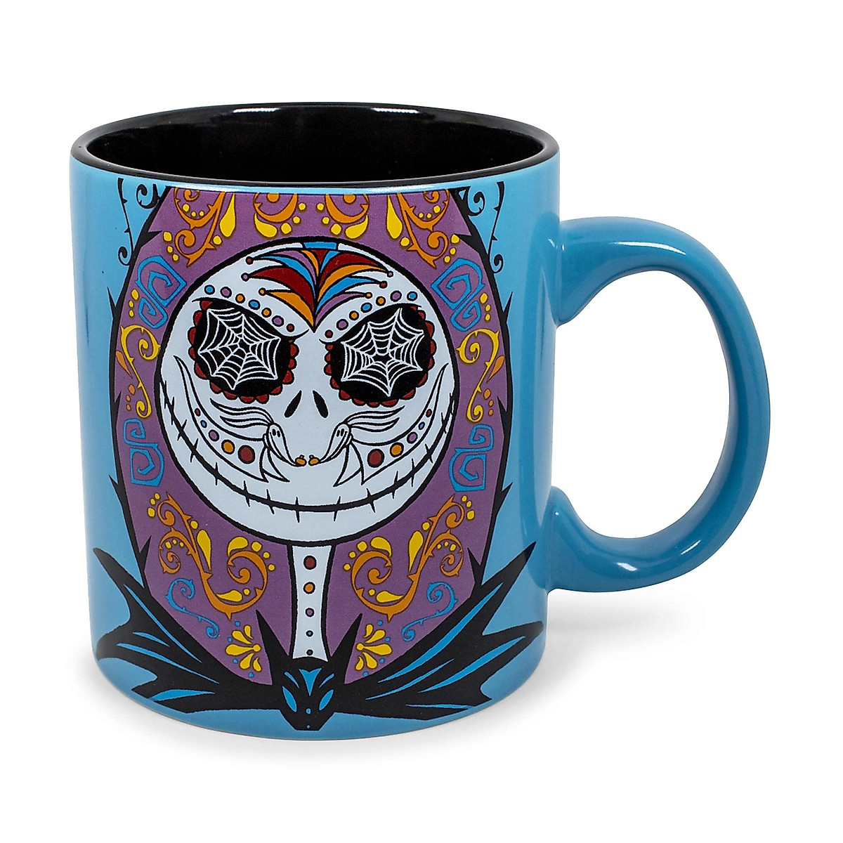 The Nightmare Before Christmas Jack and Sally Day of the Dead Ceramic Coffee Mug | Official Disney Kitchen Accessories | Oversized Cup For Home Kitchen, Holiday Drinkware | Holds 20 Ounces