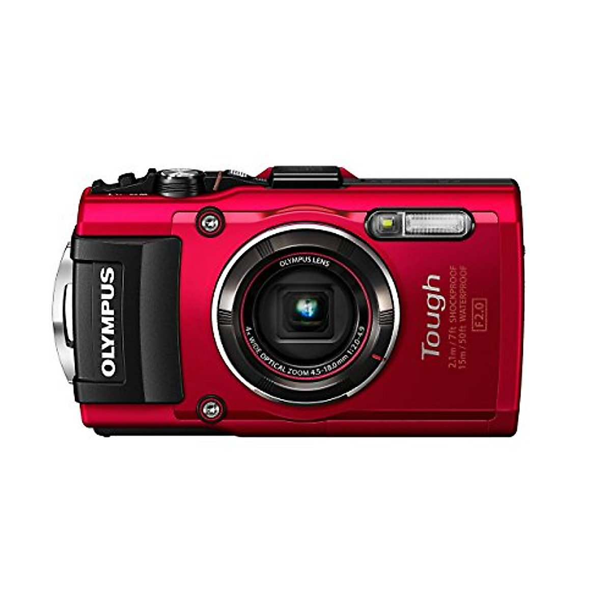 Olympus TG-4 16 MP Waterproof Digital Camera with 3-Inch LCD (Red)