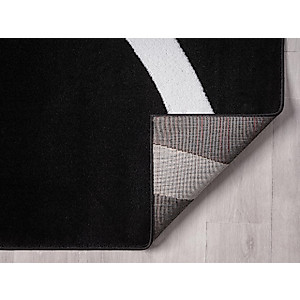 Msrugs Area Rugs, 5x7 Frize Collection Modern Black Red White Area Rug, Contemporary Geometric Carpet for Living Room and Bedroom