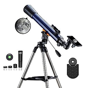 ESSLNB Telescope for Adults 700X70mm with K4/10/20 Eyepieces 525X Telescopes for Kids and Beginners Erect-Image Refractor Telescope with Stainless Steel Tripod Phone Mount and Red Dot Finderscope