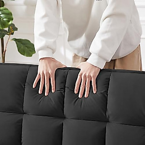 akucvor 55" Pull Out Couch Bed Sleeper Sofa, 3 in 1 Convertible Sleeper Sofa Bed, Lounge Loveseat Futon Sofa with Reclining Backrest, Toss Pillows, Pockets, Black