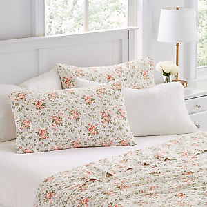 Laura Ashley - Queen Comforter Set, Luxury Bedding with Matching Shams, Stylish Home Decor for All Seasons (Wisteria Pink, Queen)