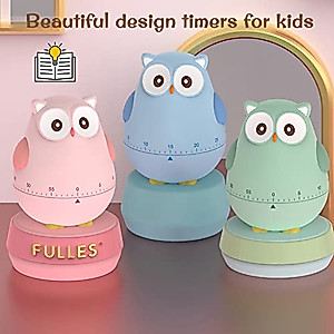 Cartoon Timer Kids Cute Kitchen Timer 60-Minute Timer Animal Reminder No Batteries for Study Work Exercise Home Desktop Decor (Dinosaur-Green)