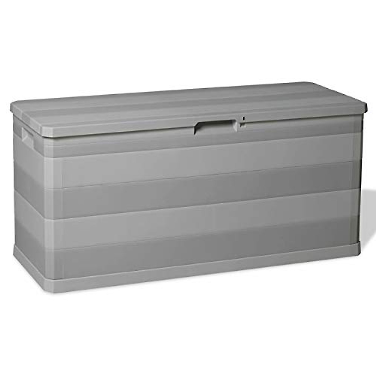Tidyard Garden Storage Deck Box Plastic 74 Gal Lockable Garden Container Cabinet Toolbox Gray for Patio, Lawn, Poolside, Backyard Outdoor Furniture
