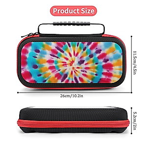 AoHanan Switch Carrying Case Blur Fabric Tie-dye Switch Game Case with 20 Games Cartridges Hard Shell Travel Protection Storage Case for Console & Accessories