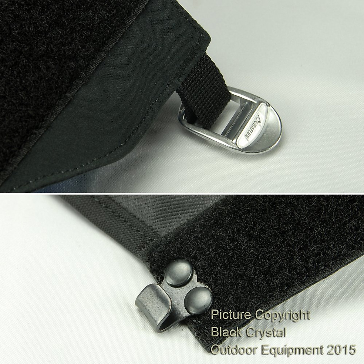 Black Crystal Ski Snow Gaiters Hiking Waterproof Breathable Nylon Men's Black Size Large