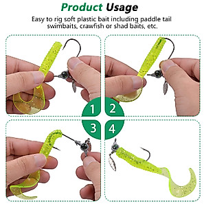 Crappie Jig Heads Kit, 20Pcs Fishing Jig Head Hook Fishing Lure Jig Head with Eye Ball Jig Hook Lure with Spinner Blade Fishing Tackle for Saltwater Freshwater Fishing