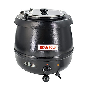 EASYROSE 11Qt Soup Warmer Commercial Soup Kettle Warmer with Hinged Lid and Detachable Stainless Steel Pot, Food Warmer for Parties, Buffet