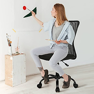 Ergonomic Office Chair Mesh Support Modern Executive Mid Back Rolling Swivel Chair Computer Chair Task Chair for Men& Women, Black