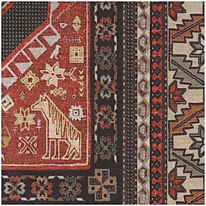 RUGGABLE Washable 3x5 Area Rug, Zareen Paprika Red, Premium Rugs for Living Room, Bedroom, Kitchen, Office, Classroom with Gripper Non Slip Pad