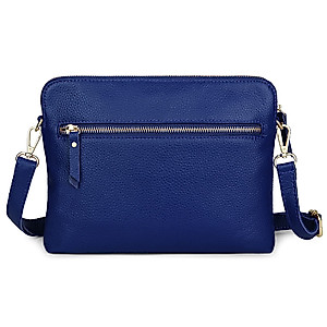 YALUXE Small Crossbody Bags for Women Real Leather Purse Crossover Sling Handbag Over the Shoulder Bag with 4 Zip Pockets