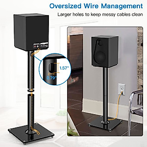 PERLESMITH Universal Floor Speaker Stands for Surround Sound up to 22LBS, 28 Inch Bookshelf Speaker Stand for Klipsch, Polk, Yamaha & Other Large Satellite, Bookshelf Speakers, Studio Monitors,1 Pair