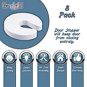 8 Pack - Door Stopper Finger Pinch Guards - Prevent Baby/Toddler Injuries with A Child Proof Door Stopper - Extra Soft Foam - Large Universal Sleek Design - Driddle