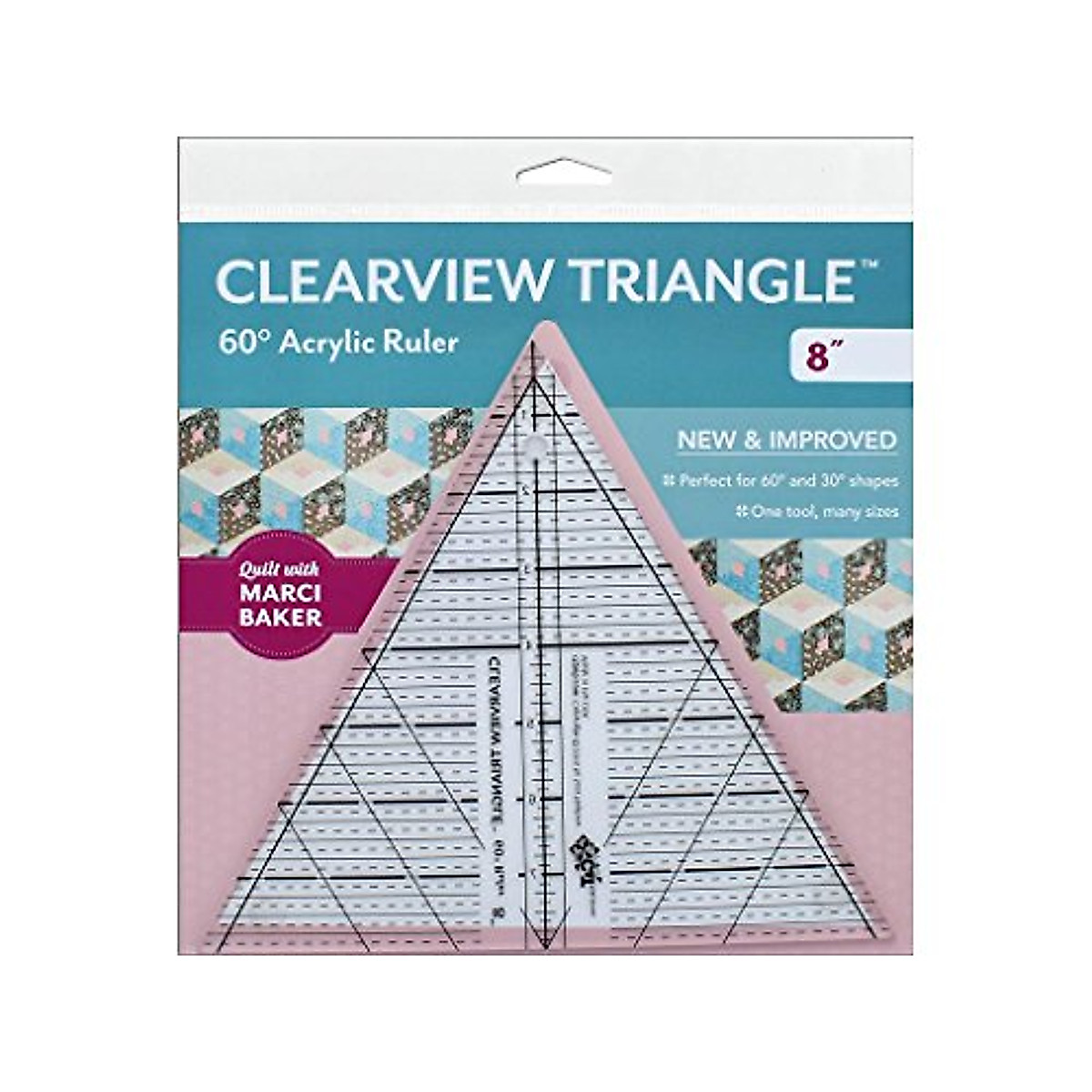 C&T PUBLISHING CTP Clearview 8" Triangle Ruler 60 Degree