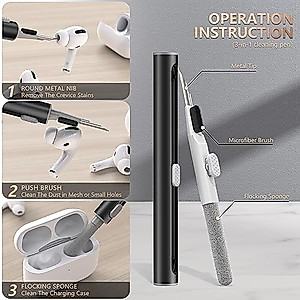 Polislime Airpods Pro 2nd Generation Case Cover,with Cleaner kit & 3 Pairs Replacement Ear Tips (/S/M/L),Military Armor Hard Shell Protective with Lock for Apple AirPods Pro 2nd Charging Case-Black