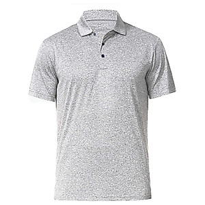 Men's Alpha Dry Fit Golf Polo Shirt - Light Grey, XXL, Regular Fit