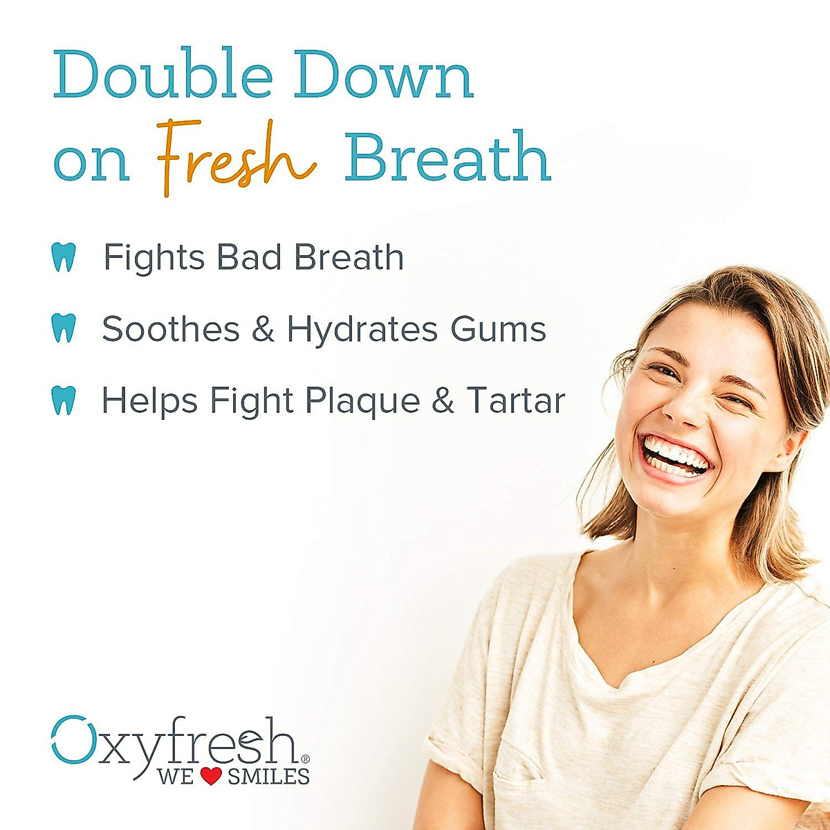 Oxyfresh Premium Fresh Breath Lemon Mint Mouthwash 16 oz. + Bad Breath Lemon Mint Toothpaste 5oz. | Fluoride Free | Alcohol Free | Dye Free | Made w/Zinc & Xylitol