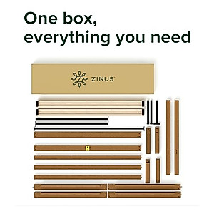 Zinus Leah Bamboo Platform Bed Frame, No Box Spring Needed, Wood Slat Support, Easy Assembly, Queen