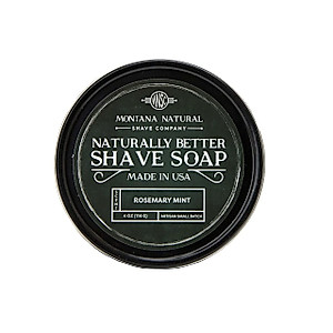 MNSC Rosemary Mint Artisan Small Batch Shave Soap for a Naturally Better Shave - Smooth Shave, Hypoallergenic, Prevent Nicks, Cuts, and Razor Burn, Handcrafted in USA, All-Natural, Plant-Derived