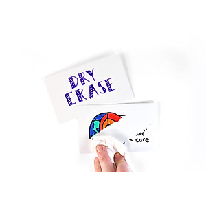 Dry Erase Index Cards – 45pcs Laminated Cards Blank w/Box – Reusable Dry Erase Note Cards for School, Work, Housework, To Do Lists – Practical Index Card Sheets – 3 x 5-inch