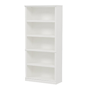 Bevfint 70 in Tall Bookcase, White Bookshelf Open Storage 5 Tier Shelves, 33 inch Wide Floor Standing Bookshelves, Book Case for Home School Library Office Bedroom Kids, White