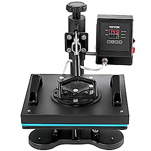 VEVOR Heat Press, Clamshell 12x10in Sublimation Transfer Printer, Digital Precise LCD Control Printing, Vinyl Heat Press for T-Shirts Bags Garments Mats Puzzles, 650W